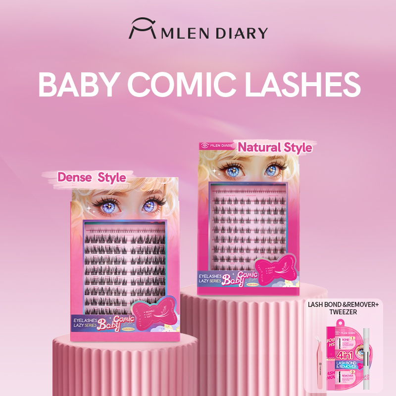 MLEN DIARY False Eyelashes With Glue Segmented Cluster Lashes Reusable ...