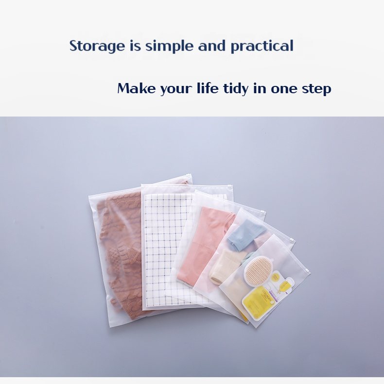 15-90PCS Frosted Zipper Storage Bag Waterproof Travel Packing for ...