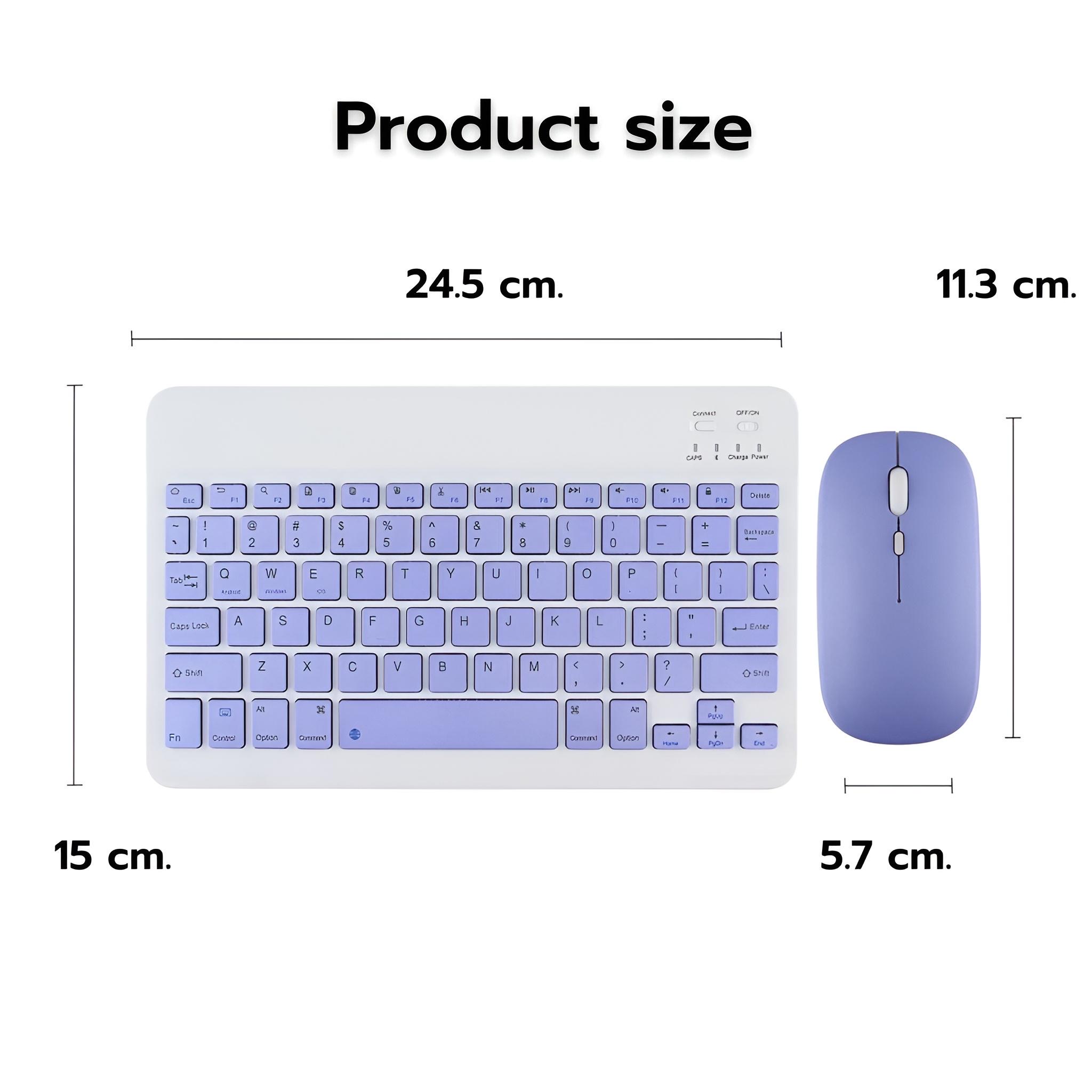 Wireless Keyboard and Mouse 10 inch Macaron Colors for Phone Laptop ...