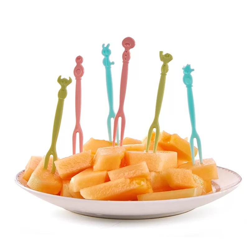 ZH295 Fruit Fork 50pcs/pack Set Disposable Reusable Cartoon Food Fruits ...