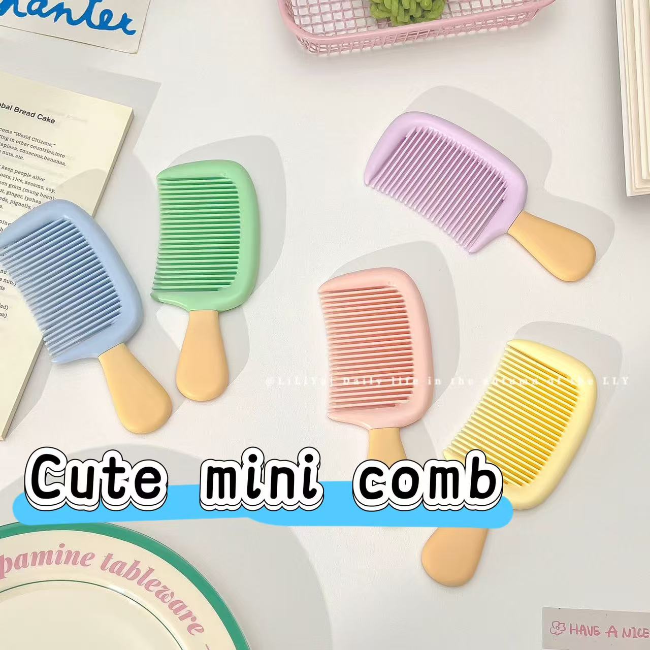 NECK Cute ice cream comb anti-static small medium tooth comb durable ...
