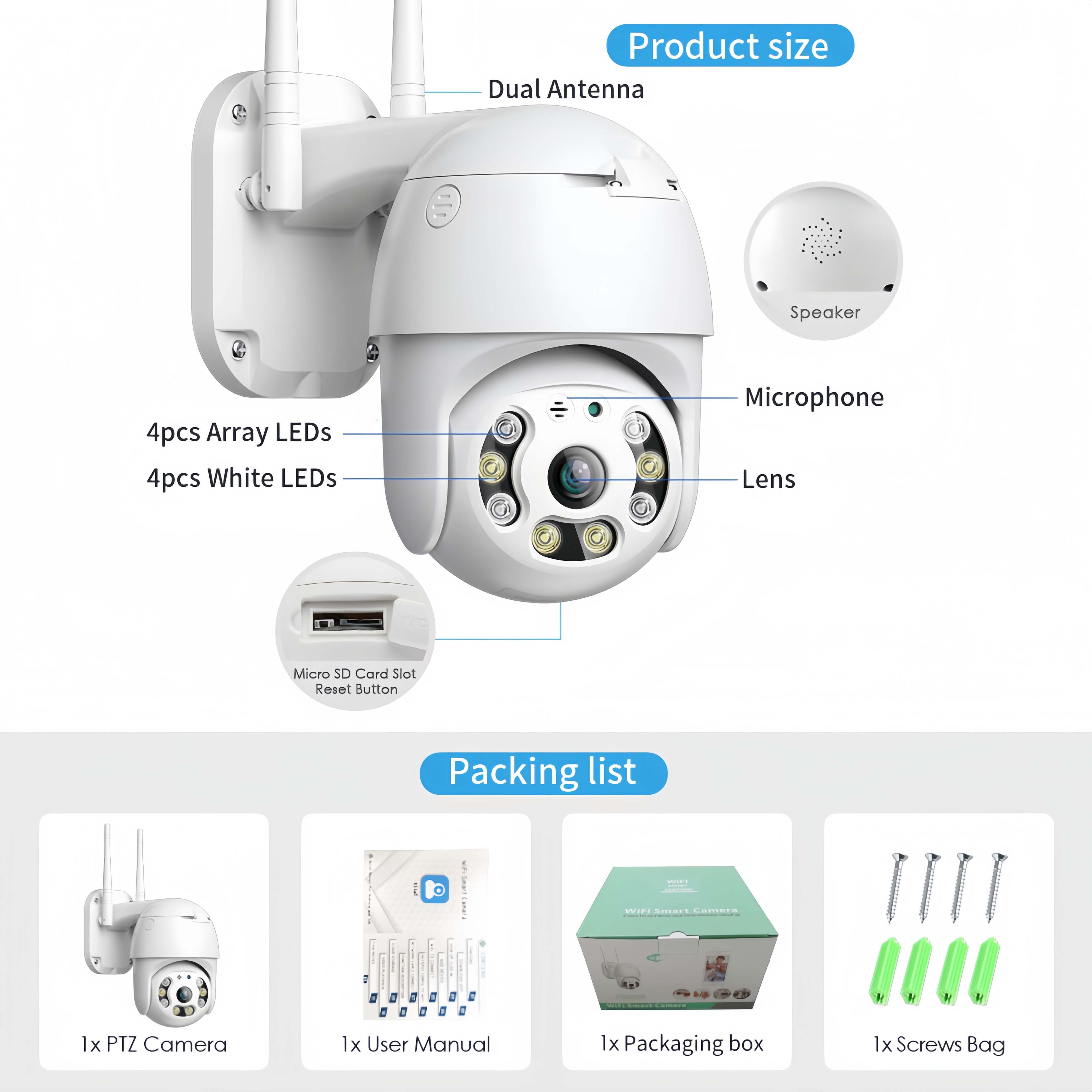 Tapo CCTV Camera WIFI Connect To Cellphone Voice Audio 4K Outdoor 360 ...