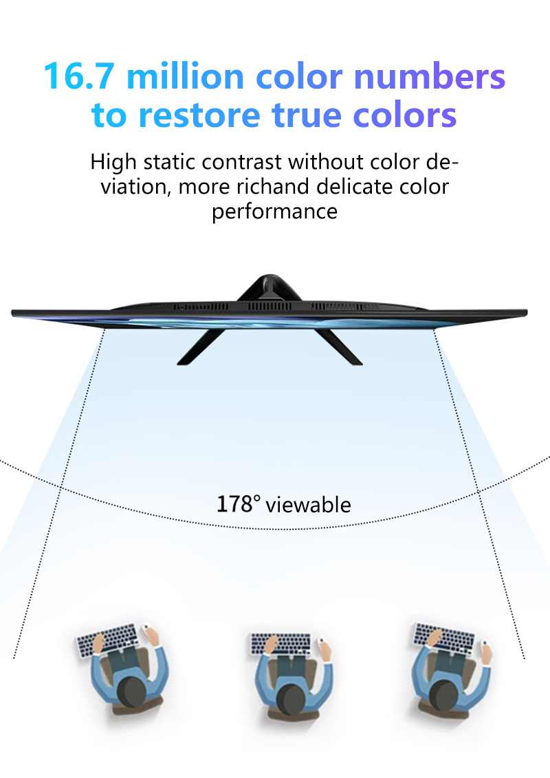 JEAANSP Computer Monitor 19 22 24 60Hz VA/22 24 27 Bezel-less Gaming ...