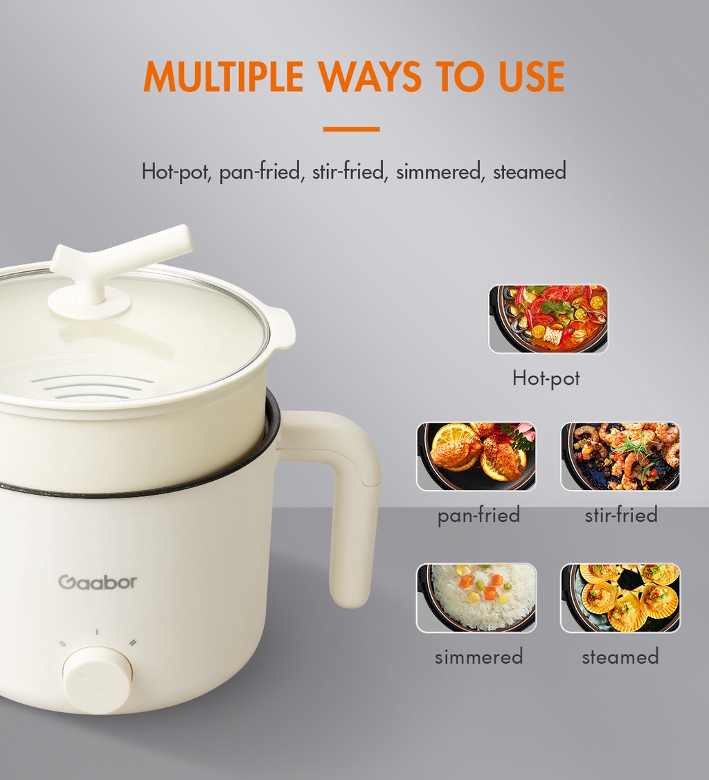 Gaabor Joyoung Electric Pot with Steamer Non-stick 1.5L Pot 1L/1.2L Steamer | Shopee Philippines