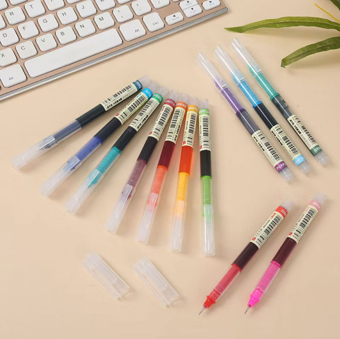 Straight liquid roller pen Large capacity 0.5 full needle head water ...