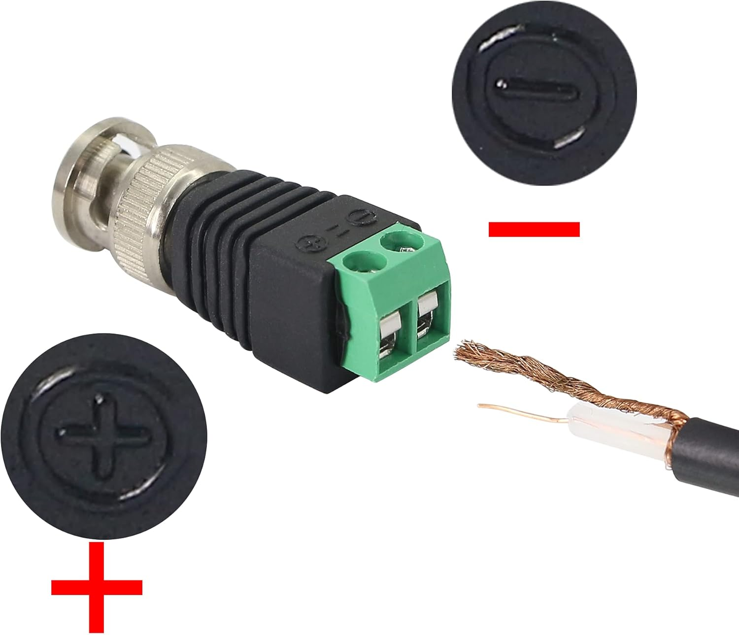 ALLAN BNC Video Connector Male Adapter for CCTV Surveillance Video ...