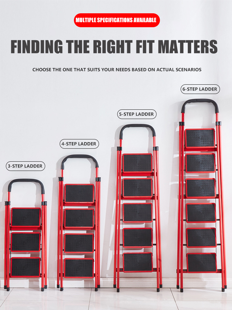 Ladder Foldable 3/4/5/6 Layers Anti-Slip Thicker Aluminum Heavy Duty ...
