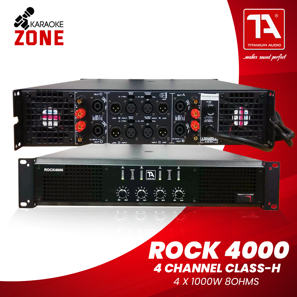 Titanium Audio Rock 4000/4 Channel - Class H/4X1000W Ohms/TA Rock4000 ...