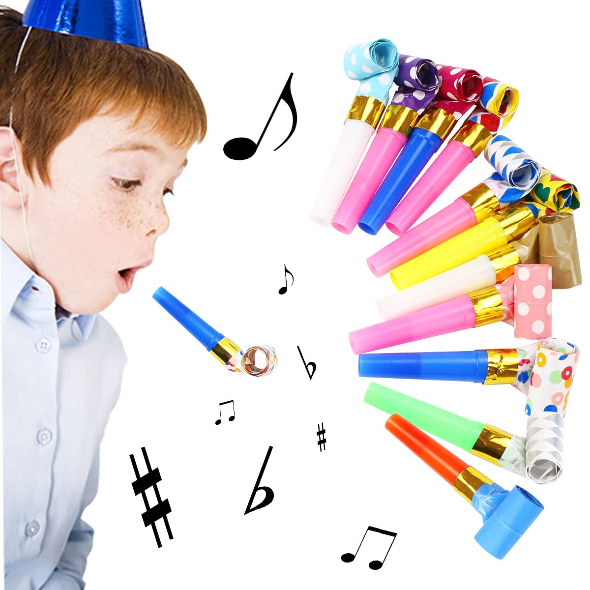 D77 Party Decorations | Birthday Party Toy Horns Blowouts Whistles ...