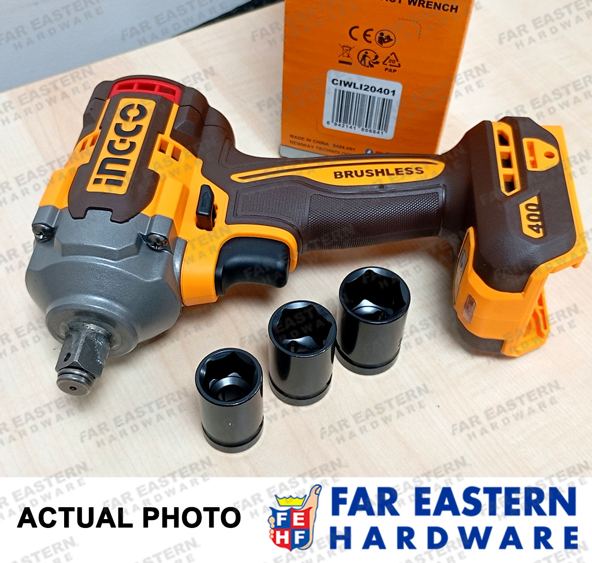 INGCO Cordless Brushless Impact Wrench 1/2" 20V CIWLI20351 CIWLI2040 ...