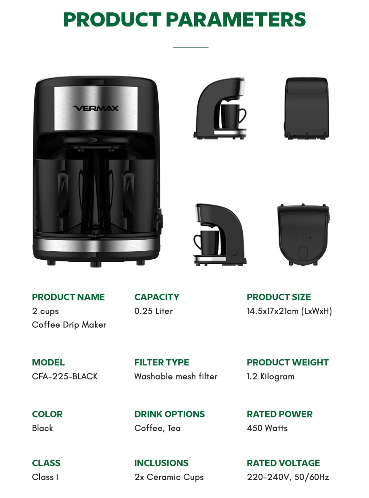 Vermax [Buy 1 Get 1] Multi-Function Coffee Machine Drip Coffee Maker ...