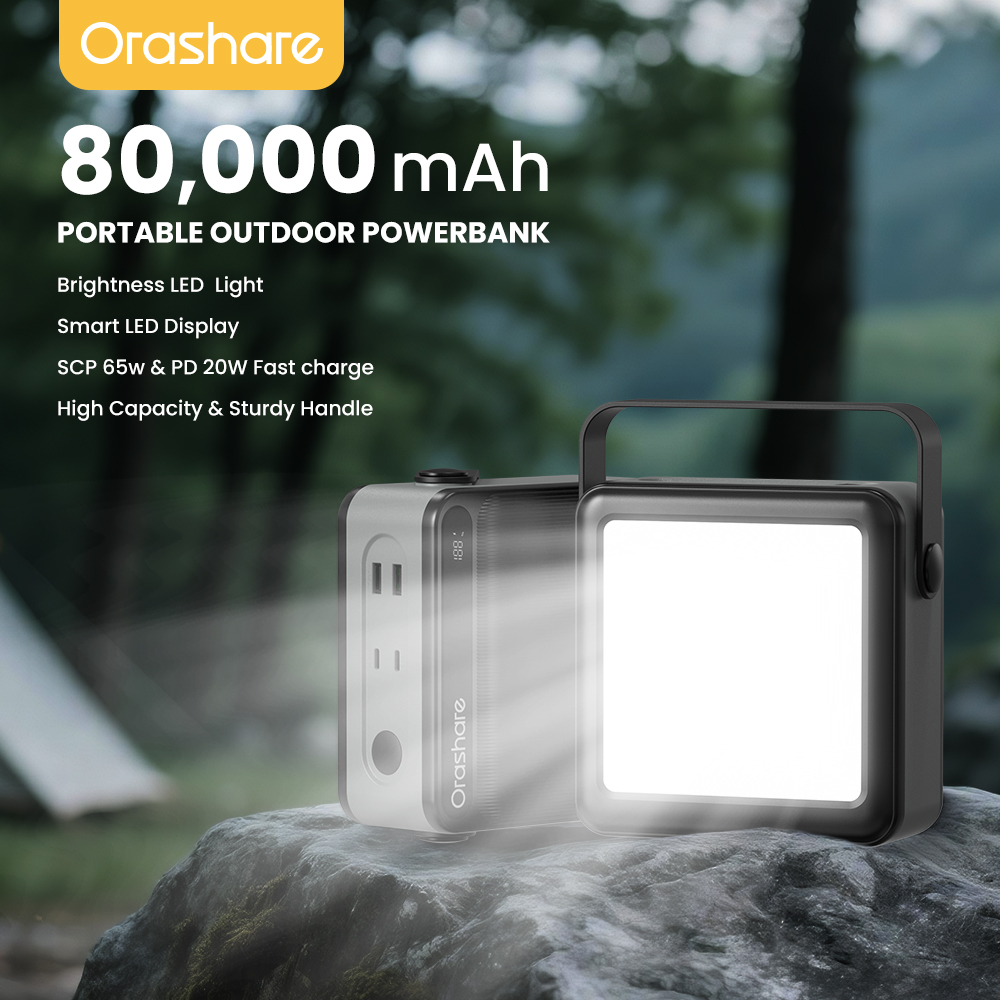 Orashare OL80APro 80000mAh 65W Fast Charging Powerbank with LED Light 4 ...