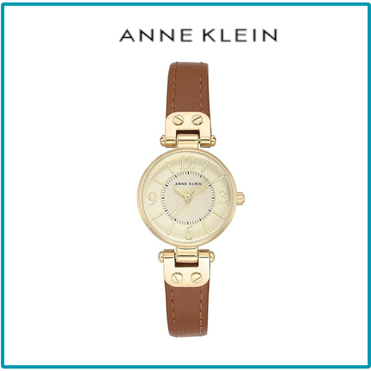 Anne Klein Women's 109442CHHY Gold-Tone Champagne Dial and Brown ...