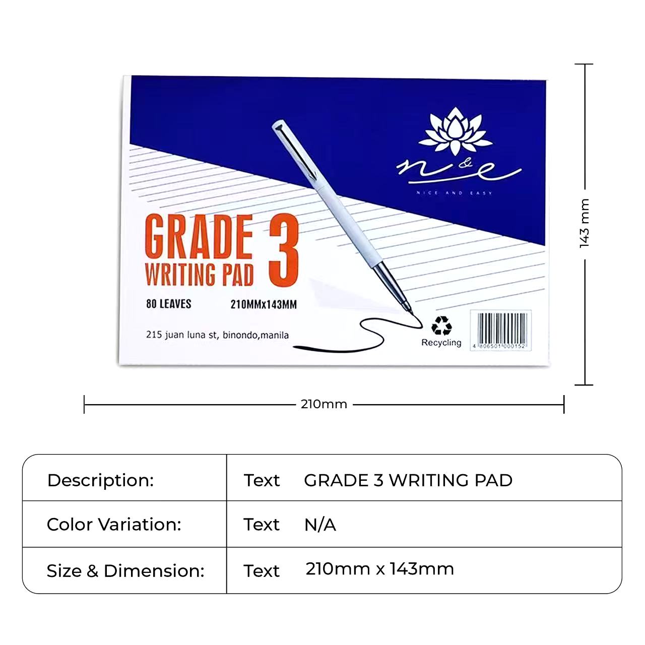 10pc set school elementary writing pad ,grade 1 to grade 4 available ...