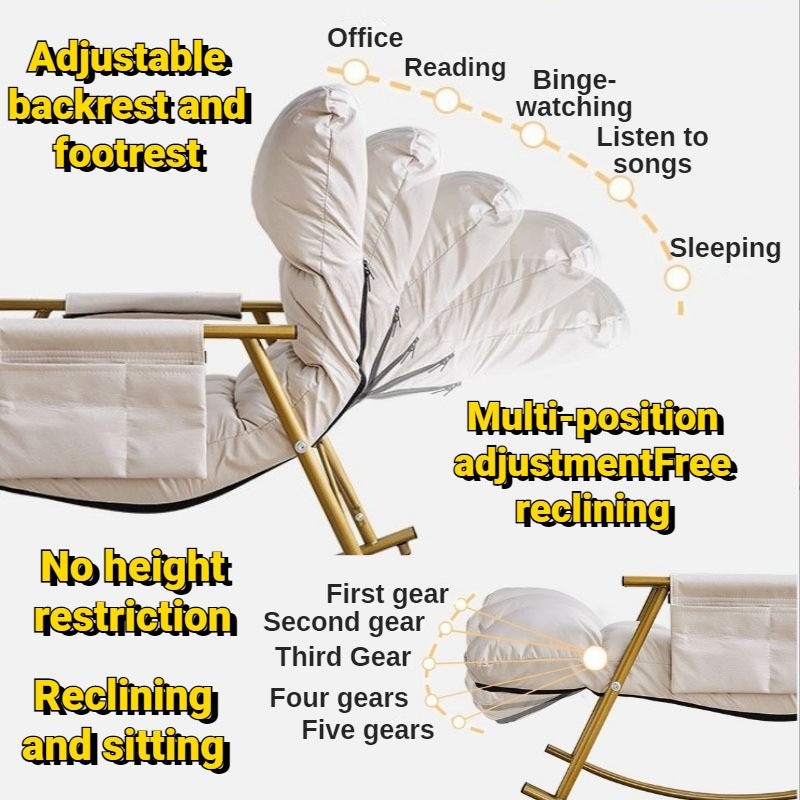 Adjustable Chair Lazy Rocking Chair Sofa Chair Nordic Reclining Chair ...