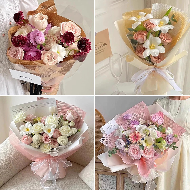 10pcs丨Colorful Honeycomb Paper Wrapper Packaging Diy Decorate Flower ...