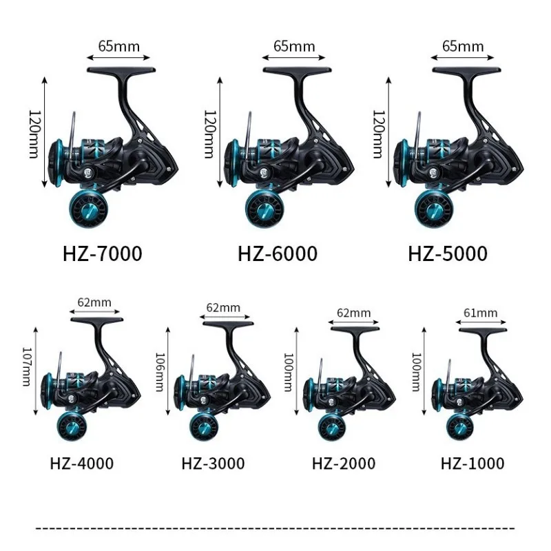 CORALOV Fishing Reel HZ1000-3000 30kg Max Drag EVA Handle Full Iron ...