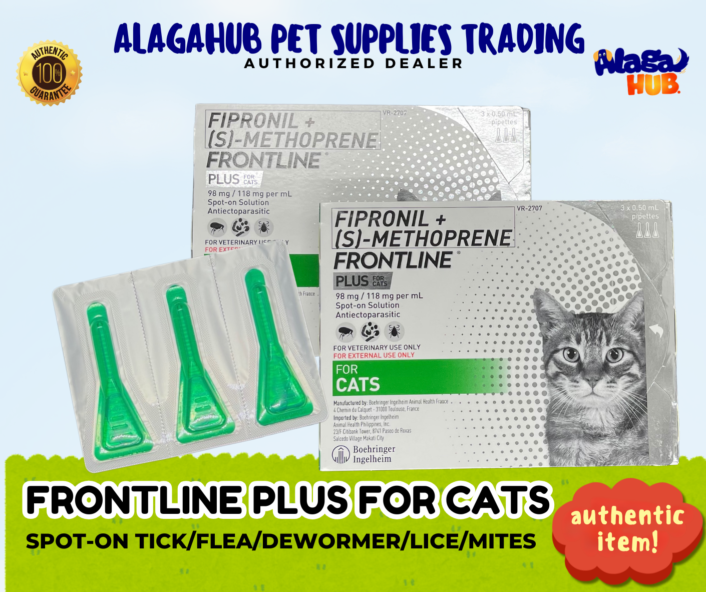 LEGIT FRONTLINE PLUS SPOTON FOR CATS ANTI FLEAS,TICKS DEWORMER AND ...