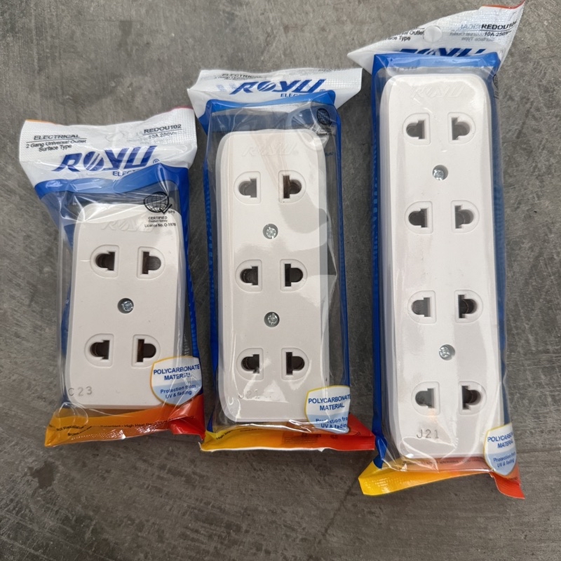 Royu Surface Type Double Triple Quadruple Convenience Outlet | Shopee ...