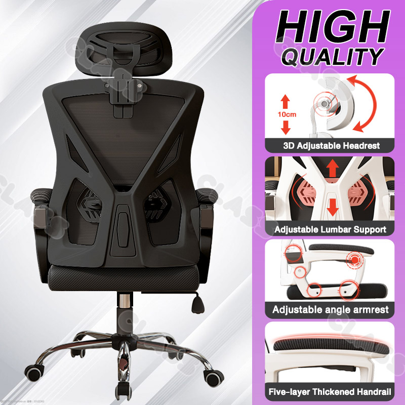 Office Chair Korean Mesh Computer Chair High Back Gaming Chair Swivel ...