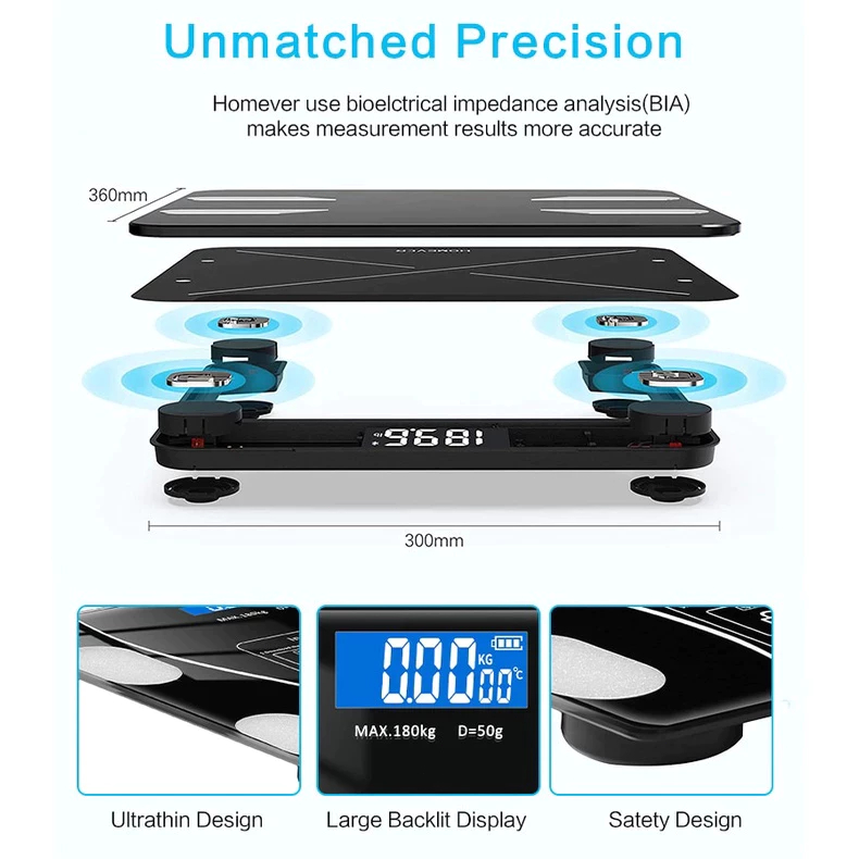 Gold Star Electronic Weighing Scale For Human 12in1 Smart Digital Scale ...