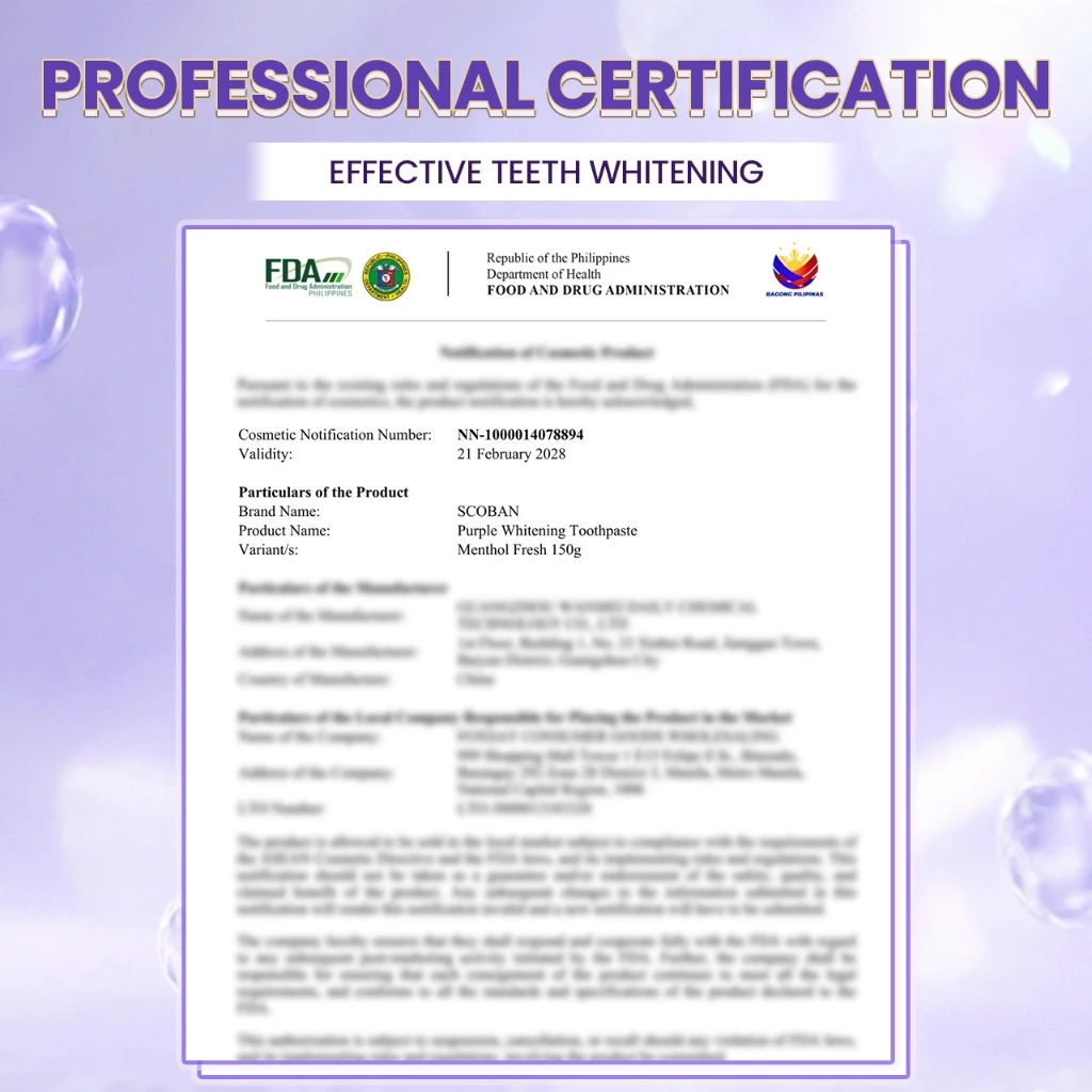 BUY1 TAKE1 SCOBAN Purple Whitening Toothpaste Instant Color Correction ...