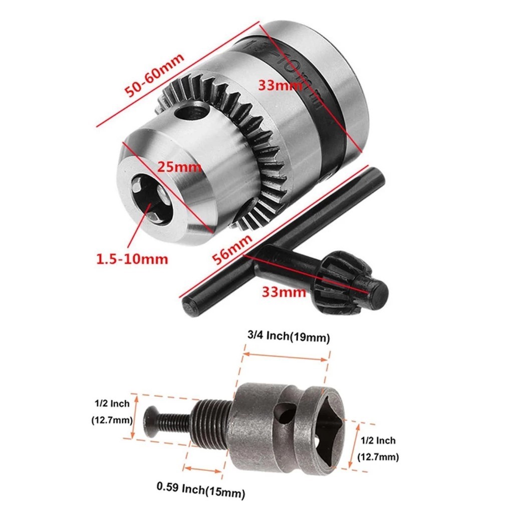metal precision drill chuck conversion wrench socket adapters Universal ...