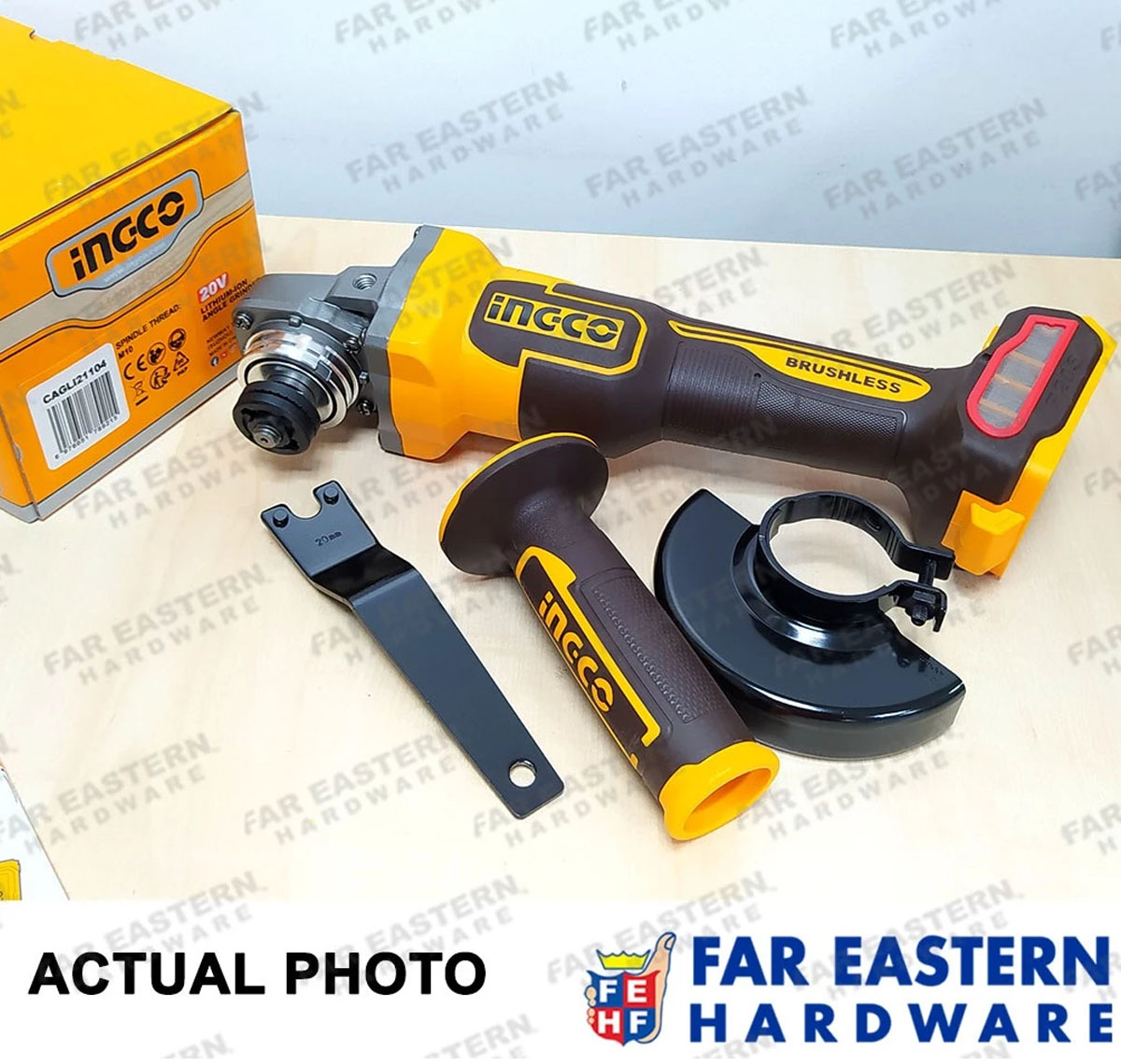 INGCO Cordless Brushless Angle Grinder 4" 20V CAGLI21104 | CAGLI261021 ...