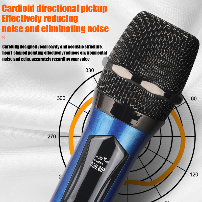 Professional UHF wireless microphone handheld dynamic system karaoke ...