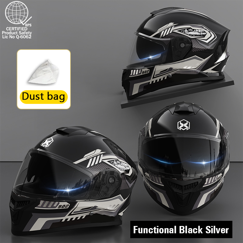 AXK 902 dual lens motorcycle helmet unisex full face helmet with ICC ...