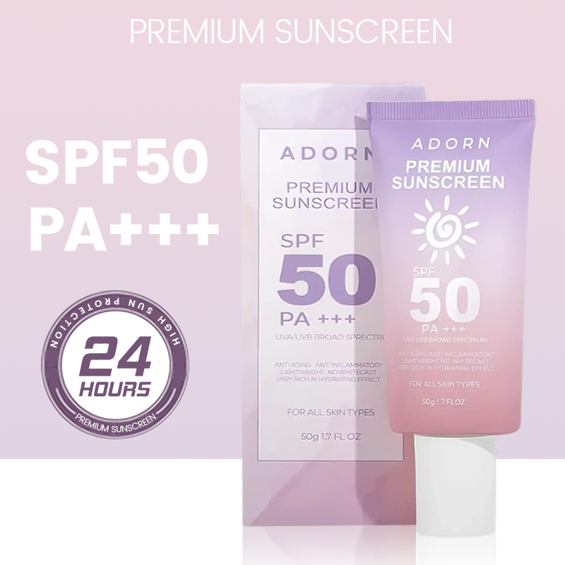 ADORN Premium Sunscreen face body anti aging SPF 50 sun protect cream ...