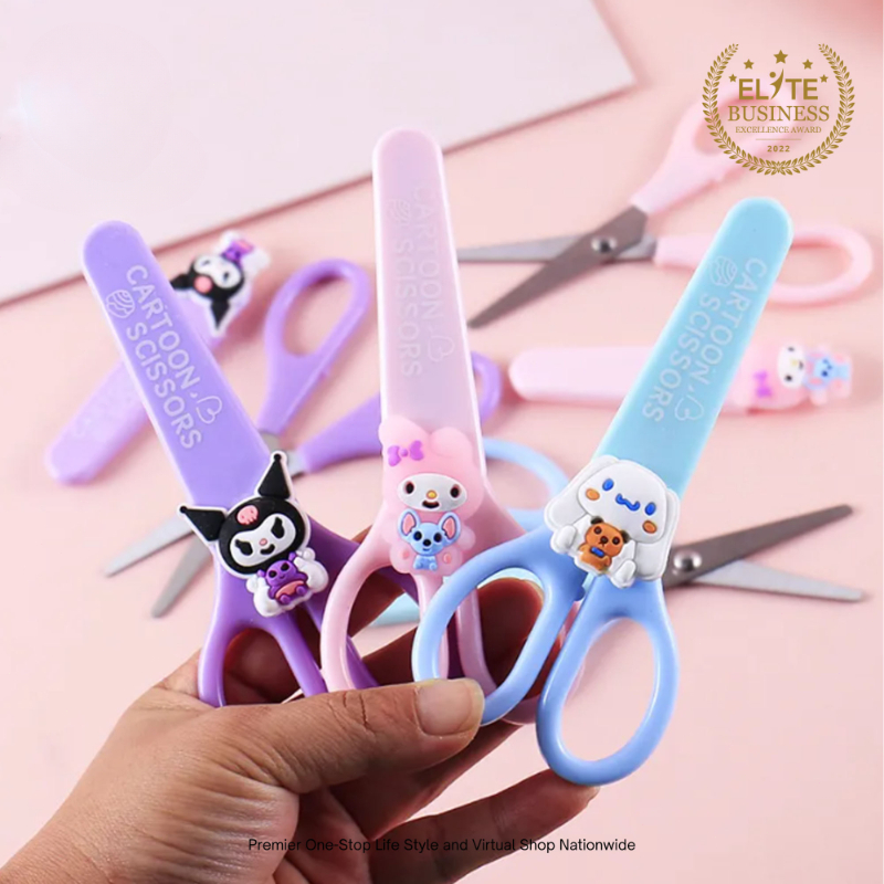 sanrio scissor cute cartoon kids safety round head scissors paper ...