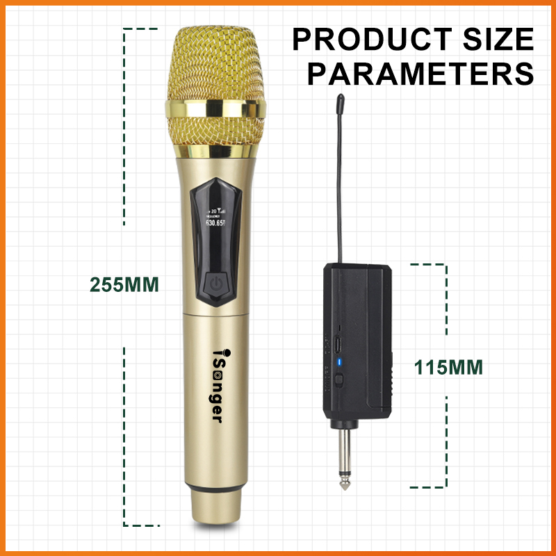 Wireless Microphone, Plug And Play Microphone, Cordless Dynamic ...