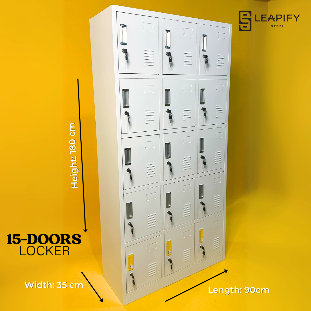 ZION | 15-door FULL STEEL LOCKER by Leapify Steel - Industrial Heavy ...