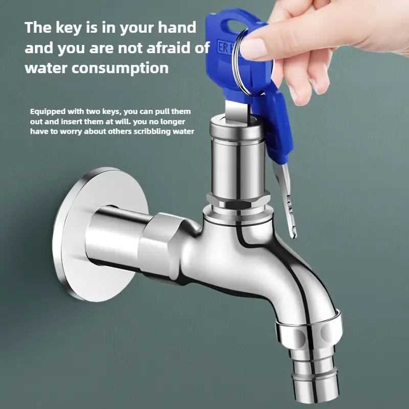 Anti-theft Outdoor Lock Faucet Garden Water Tap With Lock, Brass Lock ...