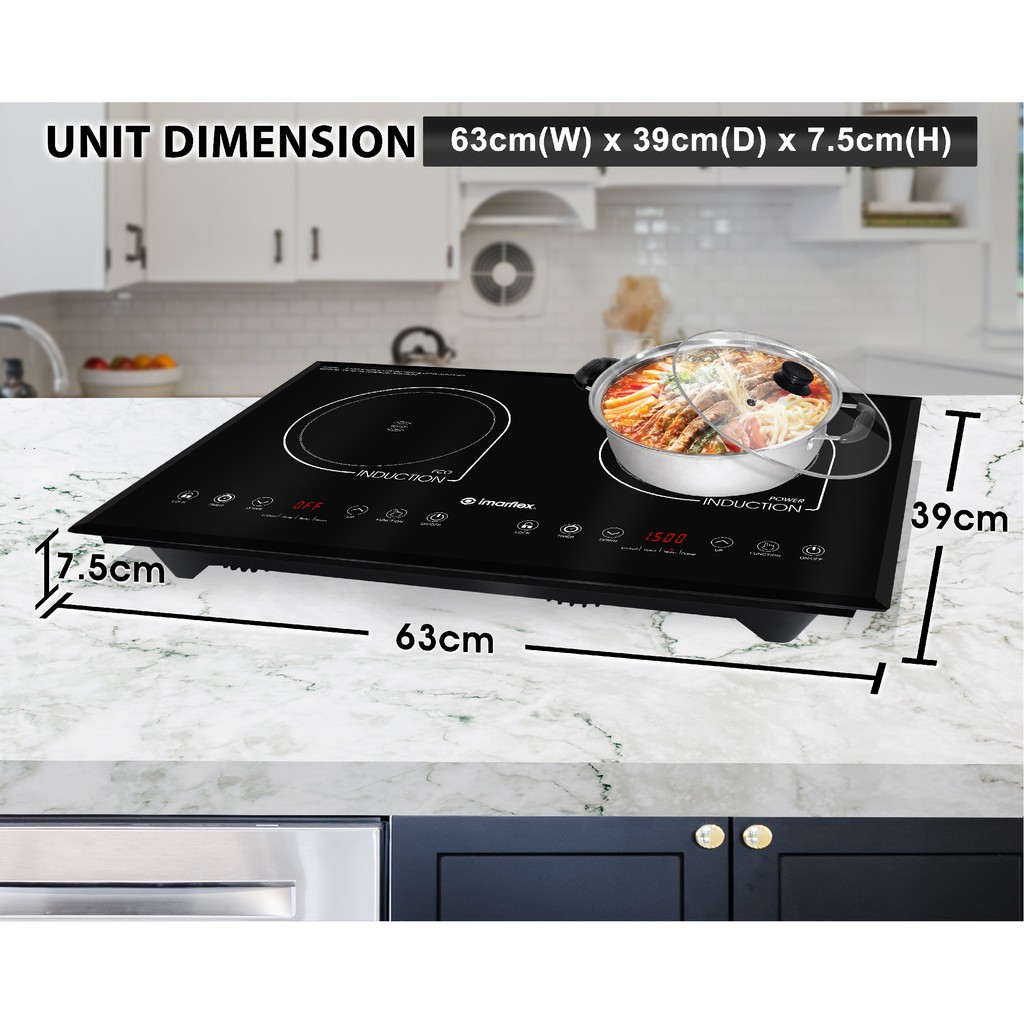 Imarflex IDX-3250B Induction Cooker Double Burner Cooktop IDX3250B ...