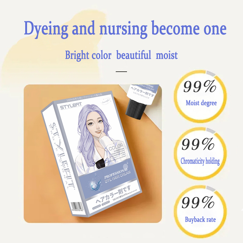 STYLEFIT Hair Color Permanent BLACK (100ml Hair Dye+100ml 0xidizer)Non ...