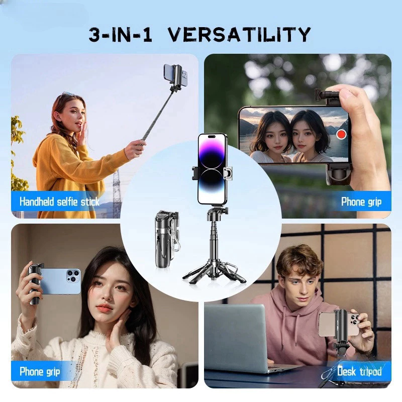 3-In-1 Multifunction Mini Selfie Stick Tripod With Bluetooth Remote ...
