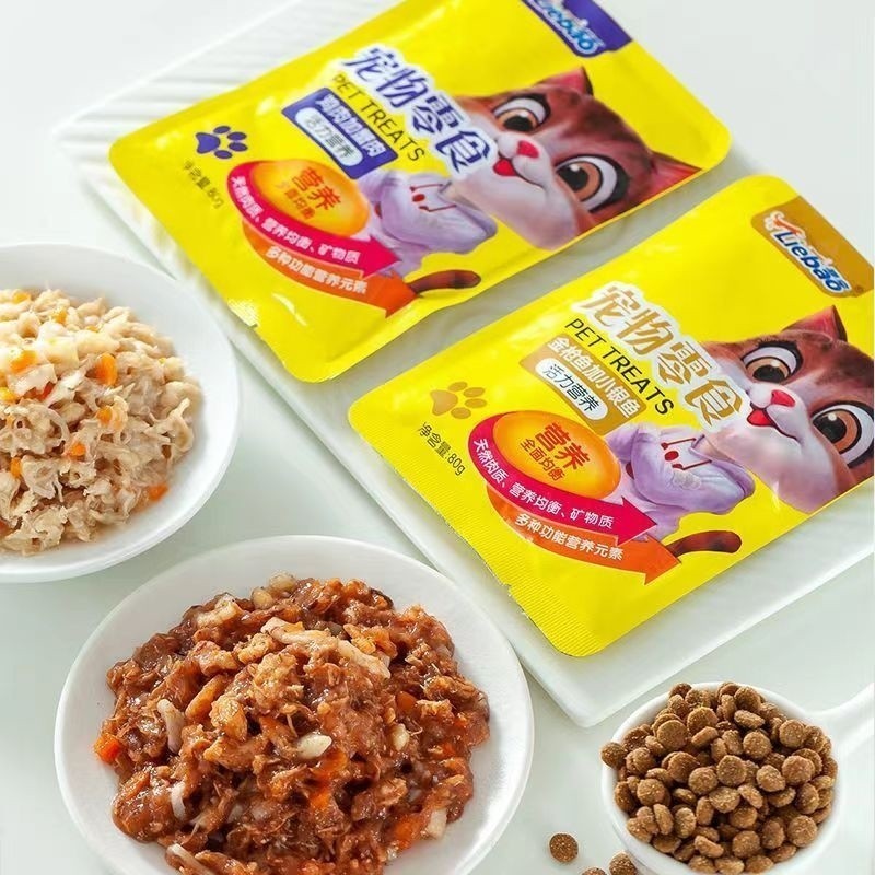 LIEBAO Cat Wet Food 80g Tuna Carrot Chicken Flavored Cat Treats Kitten ...