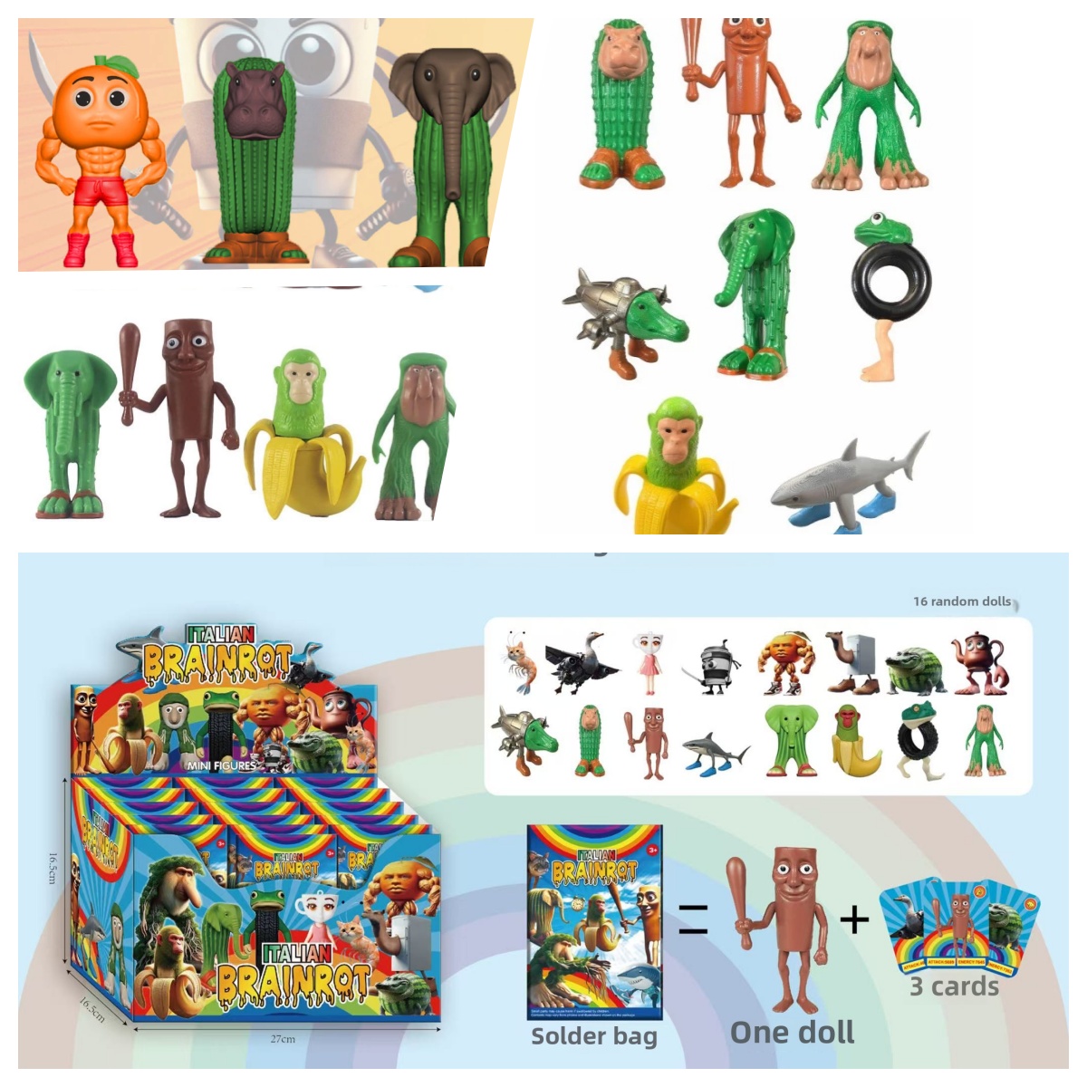 16-pcs set of Tung Tung Sahur set doll Brainrot Traalalero Traalala ...