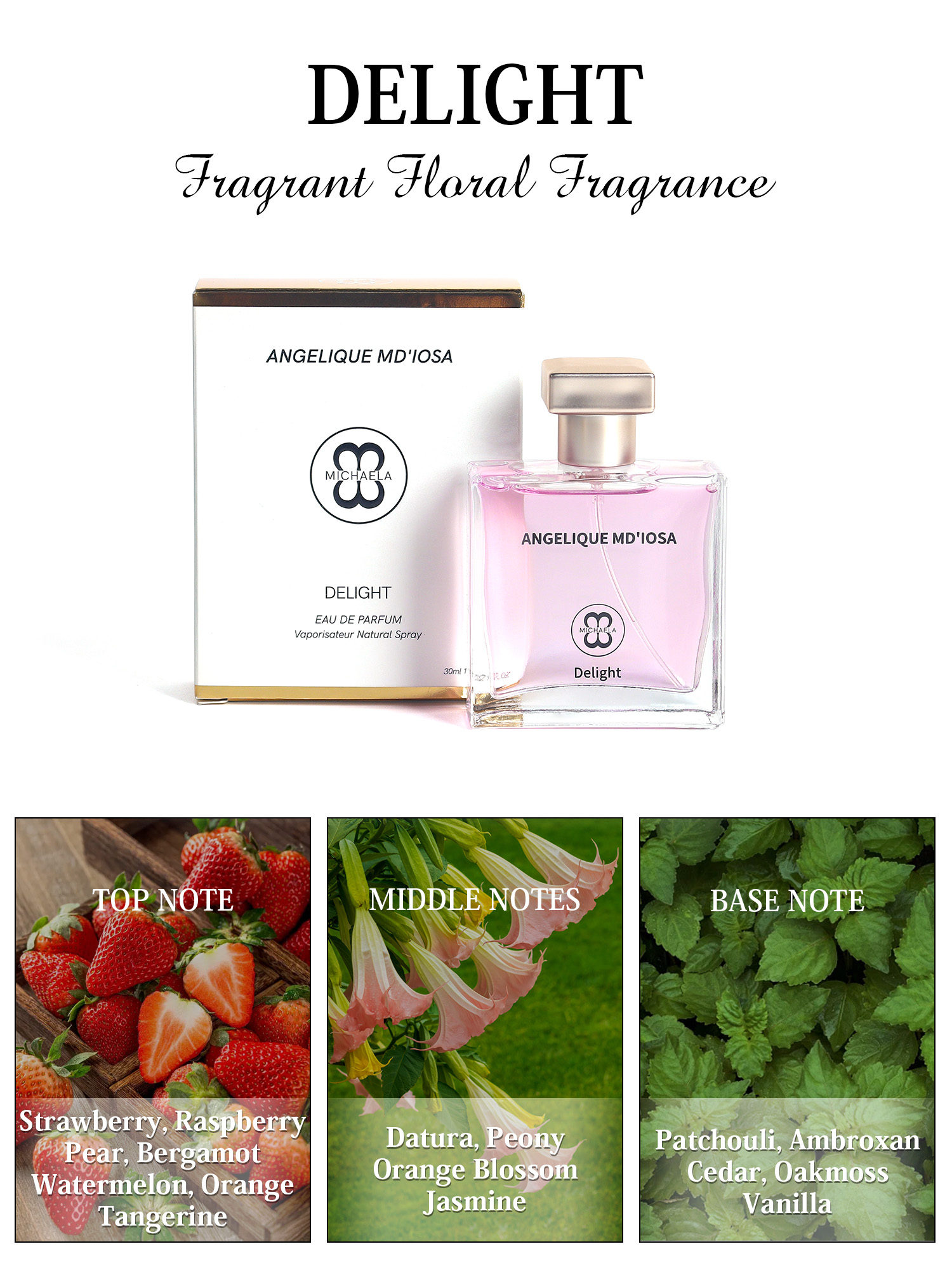 MICHAELA Perfume for Ladies Angelioue Md'Iosa Series Floral Herbal ...