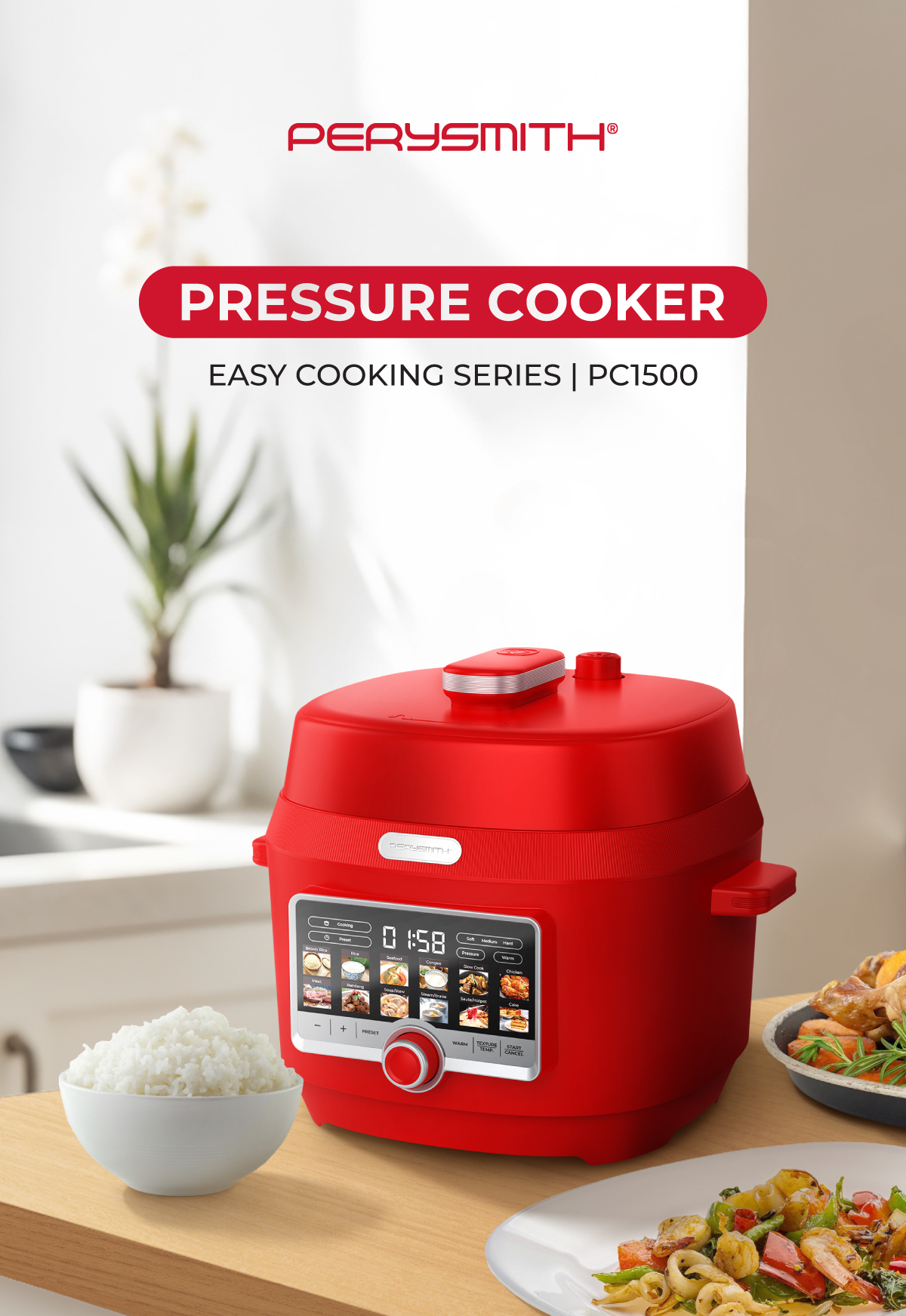 PerySmith PC1500 6L Smart Pressure Cooker EasyCooking Series | Shopee ...