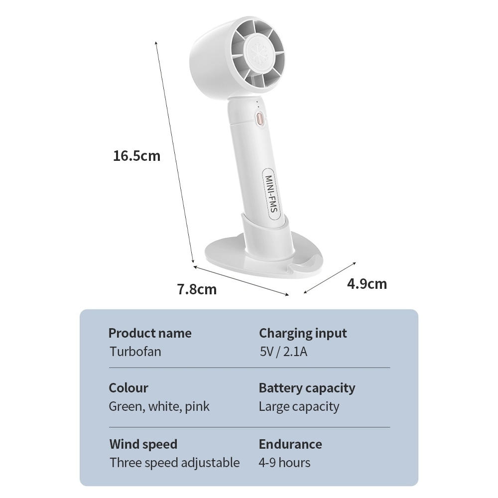 Portable Turbo Mini Fan USB Rechargeable Mini Fan Adjustable Cooling ...