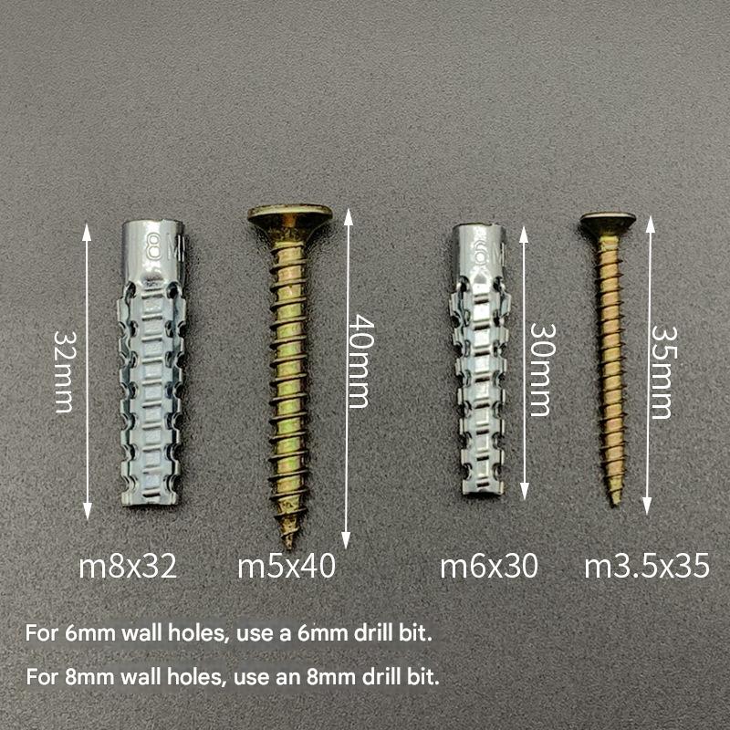 50Pcs Light iron expansion pipe expansion screw serrated expansion plug ...