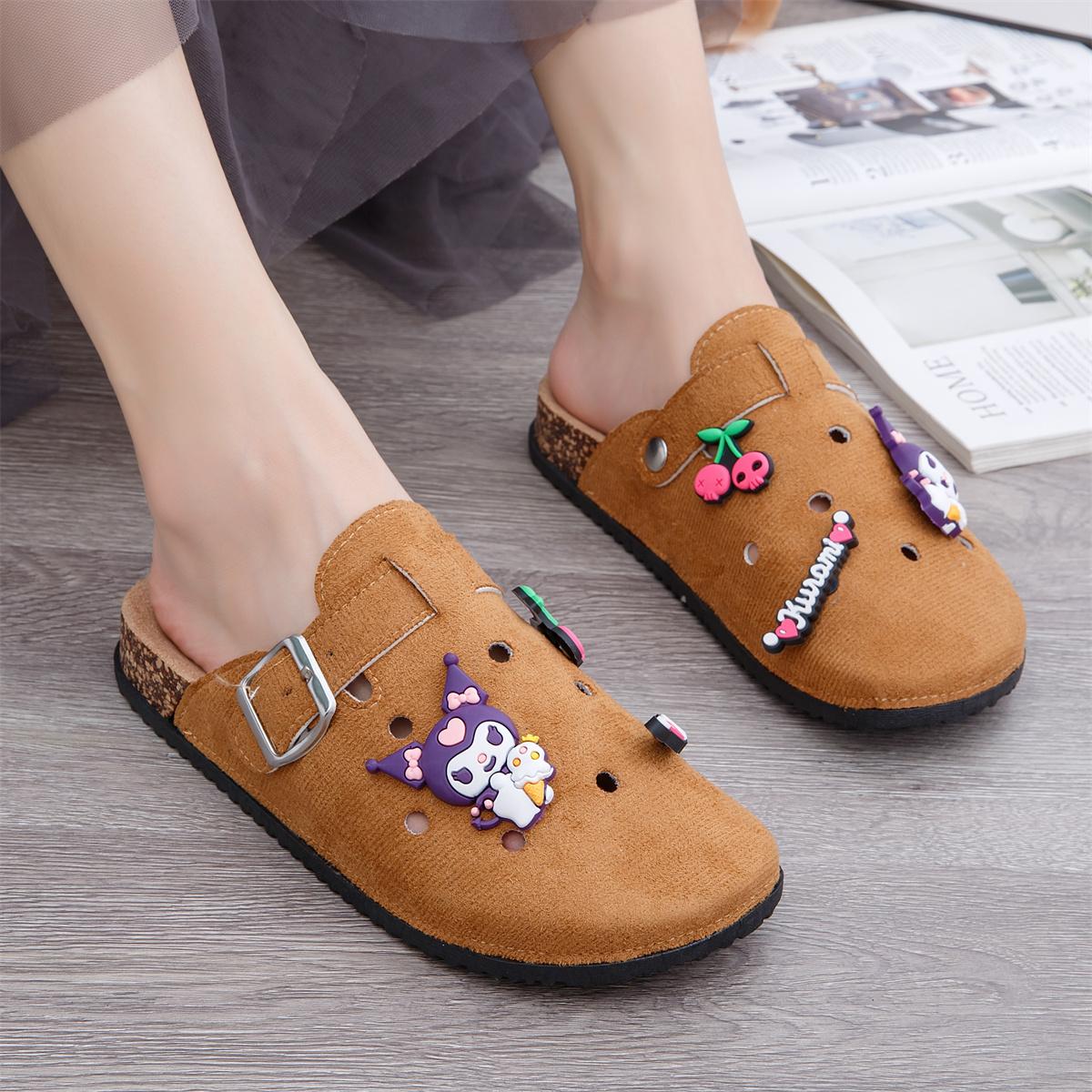 New Women's Clog Sandals Fashion Cartoon Canvas Non-Slip Sole ...