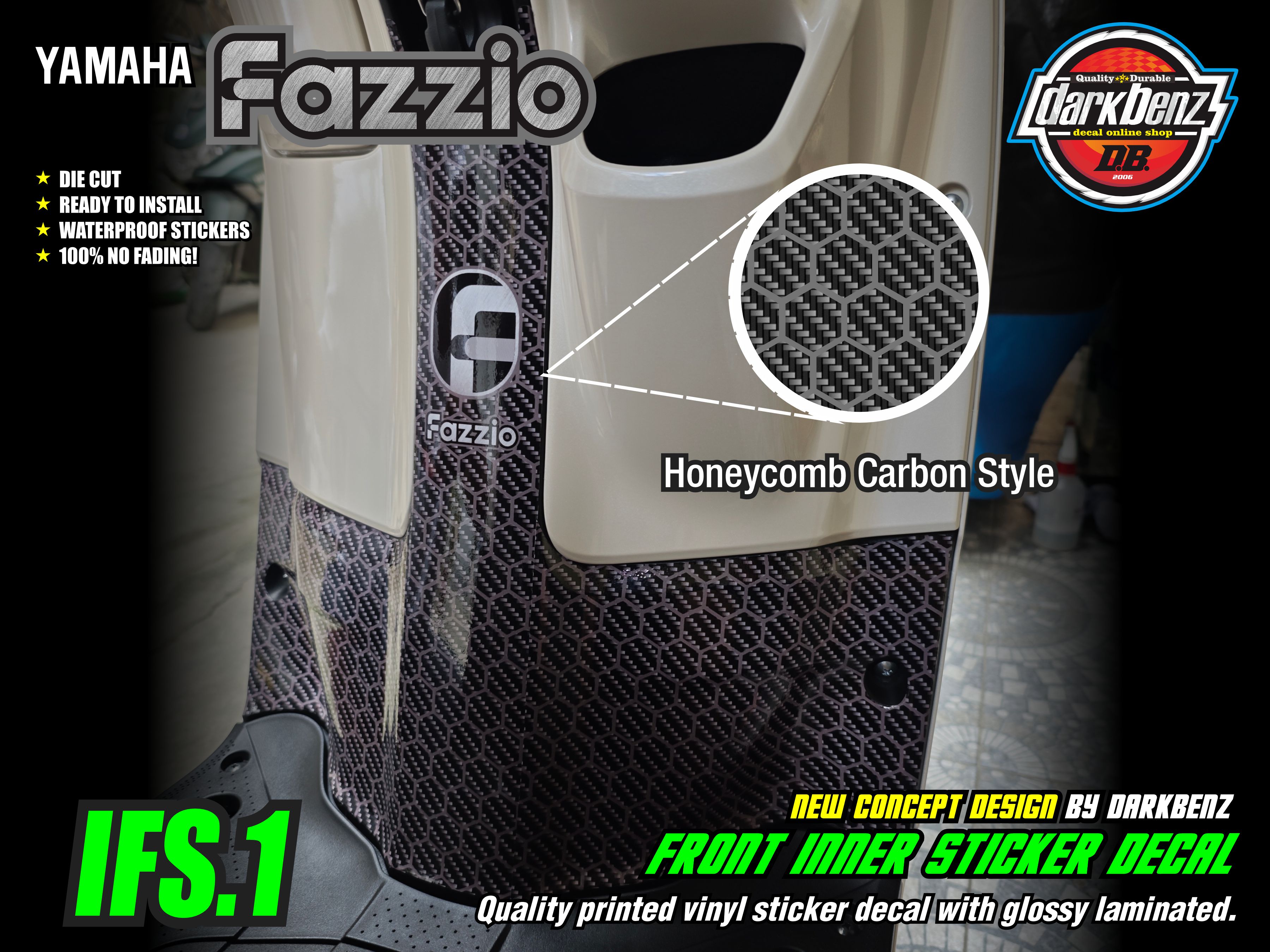 Yamaha Mio Fazzio New Front Inner Concept Quality Printed Sticker ...