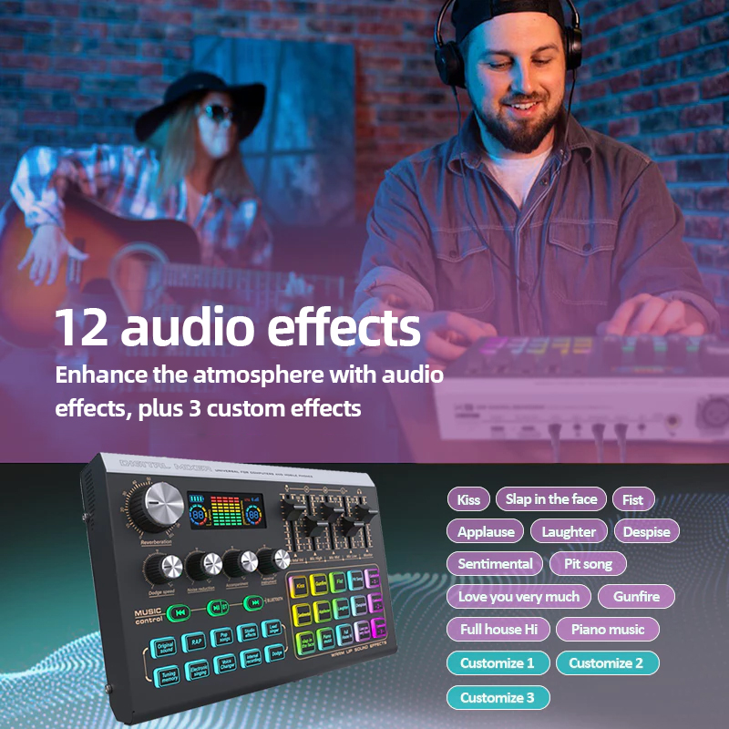 Bonkyo 2025 New Model X9 Sound Card DJ Mixer 48V Microphone Set Custom ...