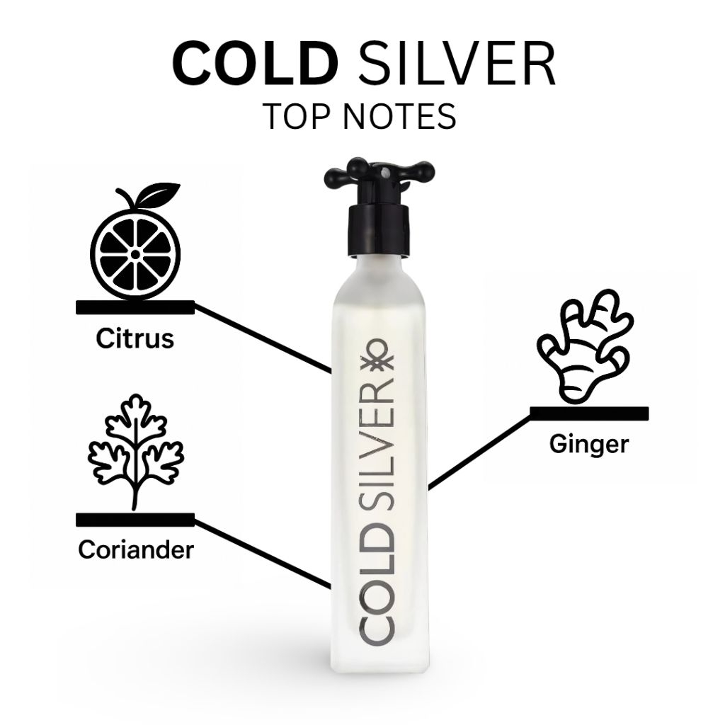 COLD SILVER Singapore Perfume Spray Vaporizer for Men EDT Long Lasting ...