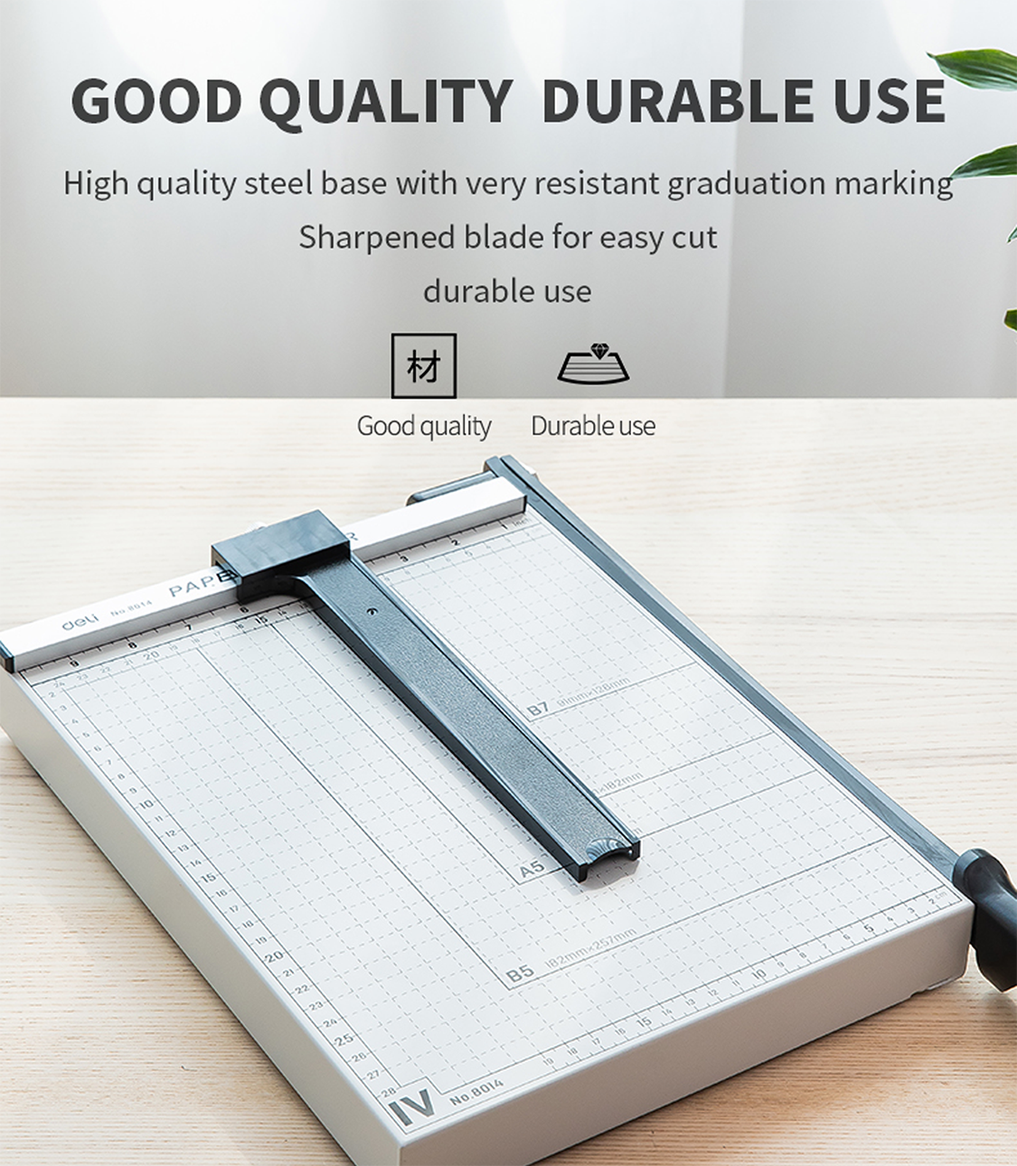 Deli 8014 Metal Paper Trimmer 12x10 Inch | Shopee Philippines