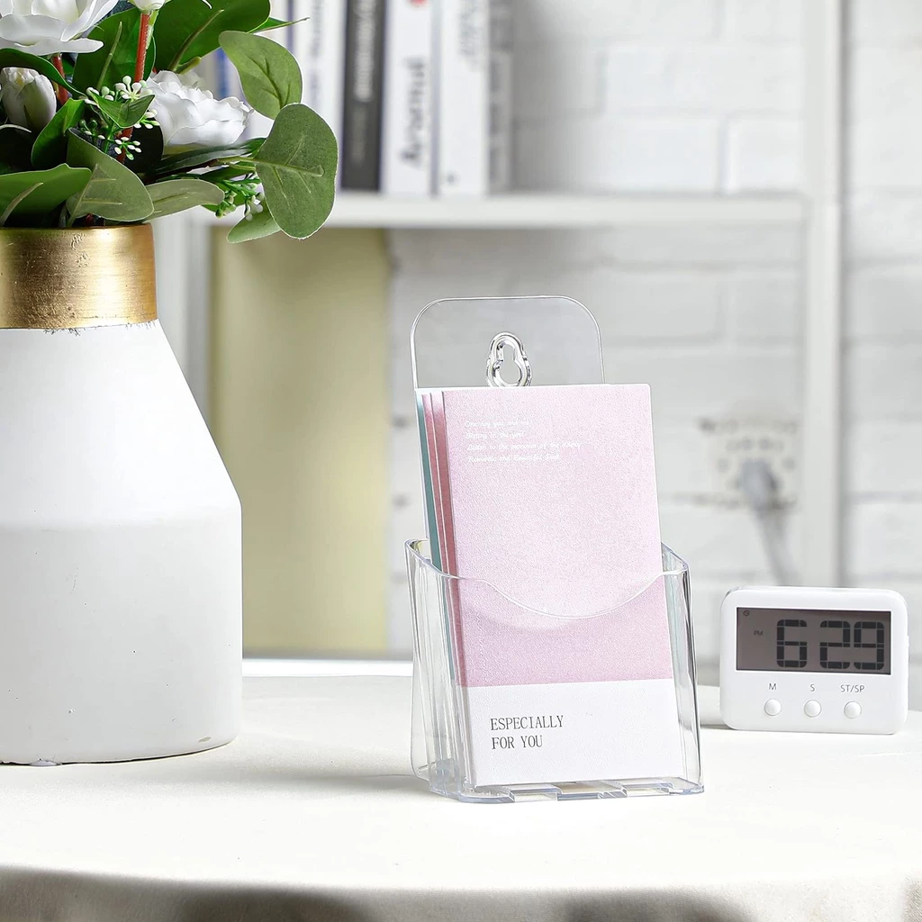 A6 Acrylic Transparent Brochure Holder Wall Mount Flyer Magazine ...